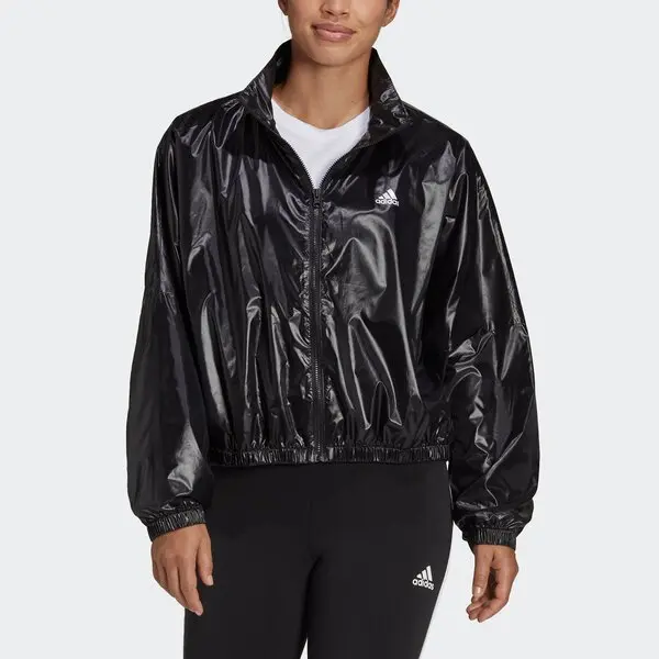 Adidas Glossy Logo Print Track Jacket
