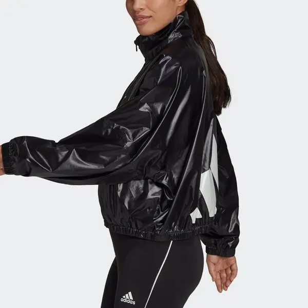 Adidas Glossy Logo Print Track Jacket