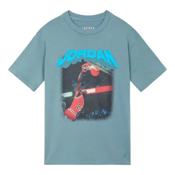 JORDAN Itage Graphic T-shirt 'ozone Blue - Ozone Blue/multicolor