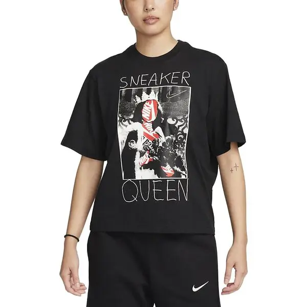 Nike Sneaker Queen" Graphic T-shirt - Black
