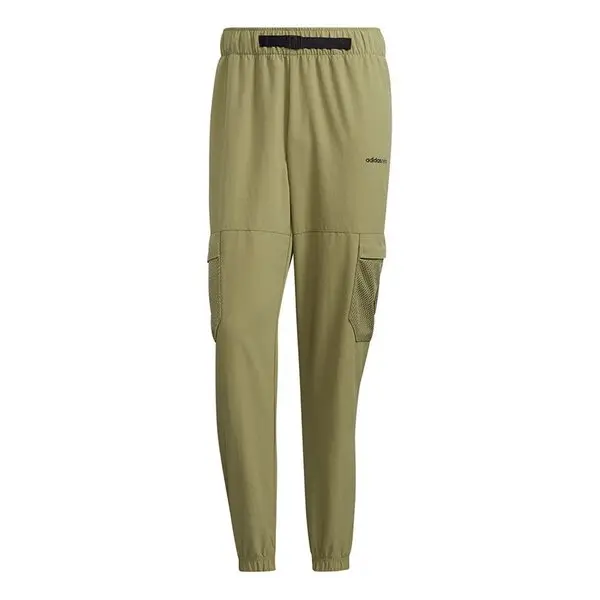 Adidas Neo Sw Wvn Crg Casual Breathable Pocket Sports Pants/trousers/joggers Olive Green - Default Color