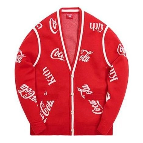 Kith X Coca-cola X Mitchell & Ness Cardigan - Red/white