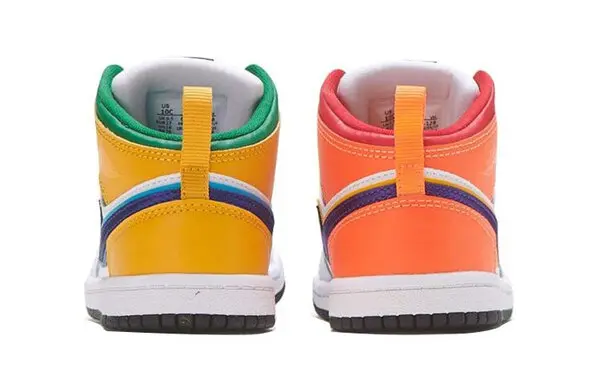 JORDAN 1 Mid Sneakers - Yellow/white/blue