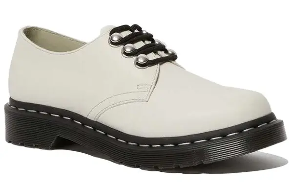 Dr. Martens 1461 Hardware Leather Lace Up Shoes - White