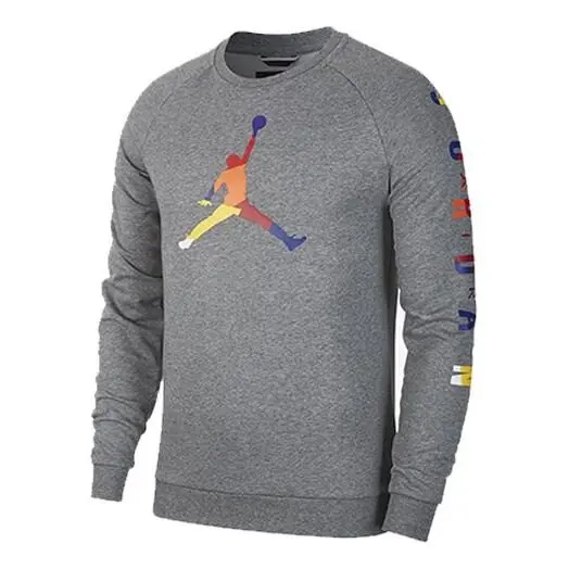 JORDAN Athleisure Sports Knit Crewneck Pullover - Gray