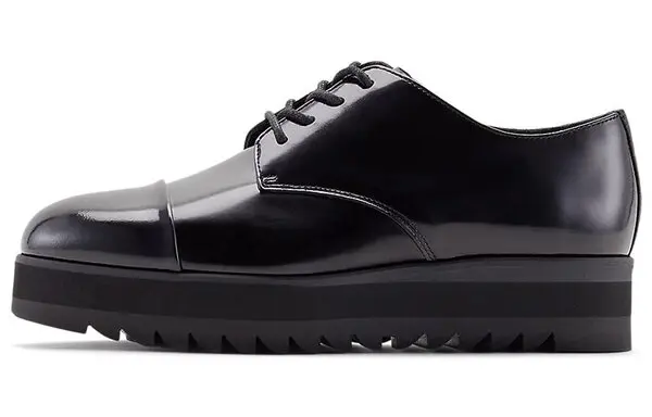 Onitsuka Tiger Derby Patent Leather Platform Shoes - Black