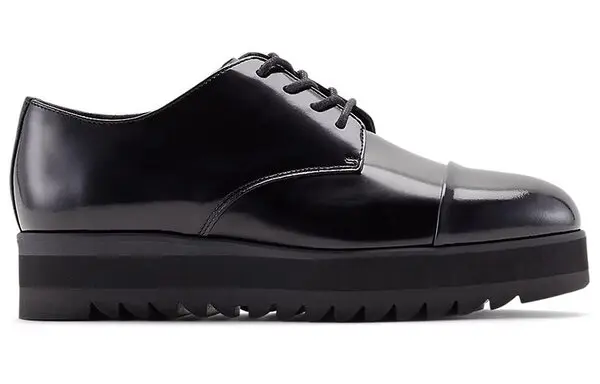 Onitsuka Tiger Derby Patent Leather Platform Shoes - Black