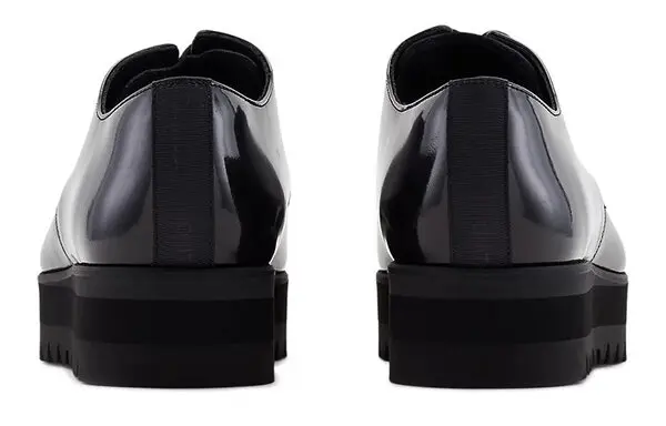 Onitsuka Tiger Derby Patent Leather Platform Shoes - Black