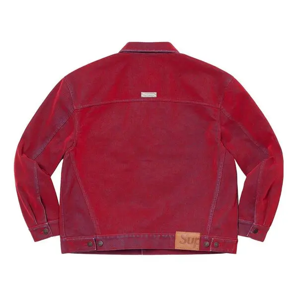Supreme Flocked Denim Trucker Jacket - Purple
