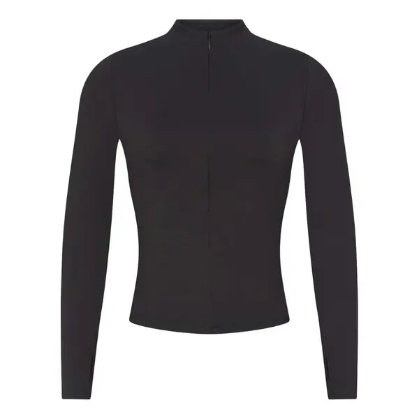 Nike X Skims Matte Zip Front Top - Obsidian