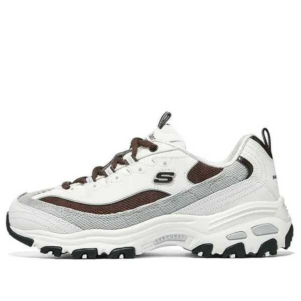 Sketchers D'lites 1.0 Athletic Lace-up Sneakers - White/grey/brown