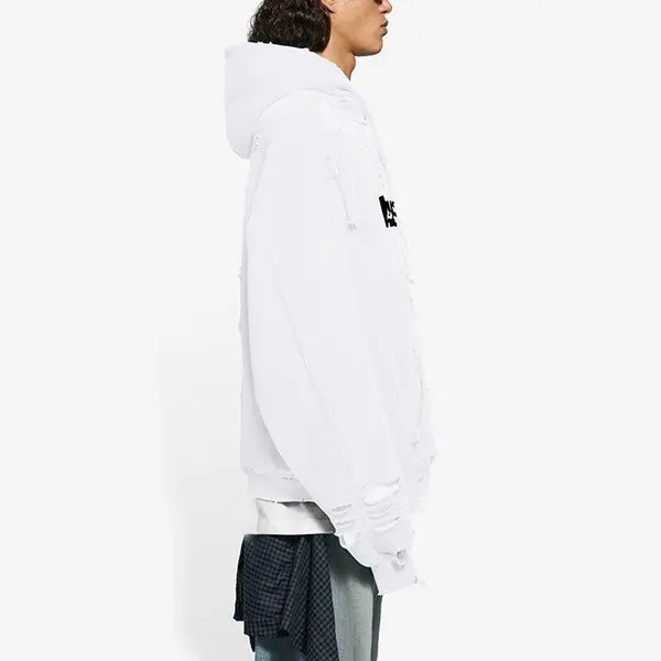 Balenciaga Destroyed Logo Hoodie - White