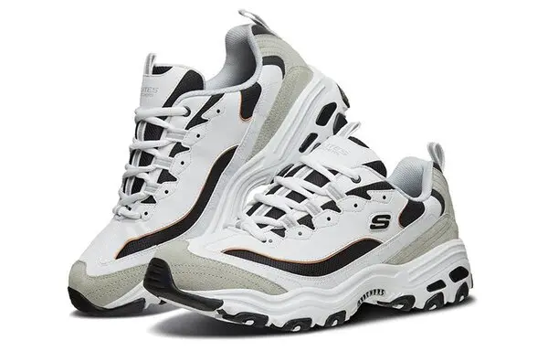 Sketchers D'lites 1.0 Low Top Sneakers - White/grey