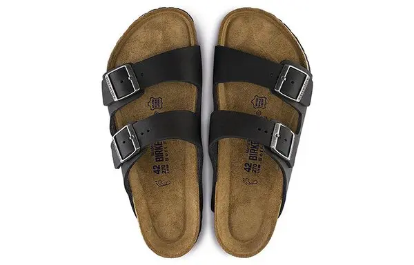 BIRKENSTOCK Arizona Oiled Nubuck Leather Narrow Fit Sandals - Black