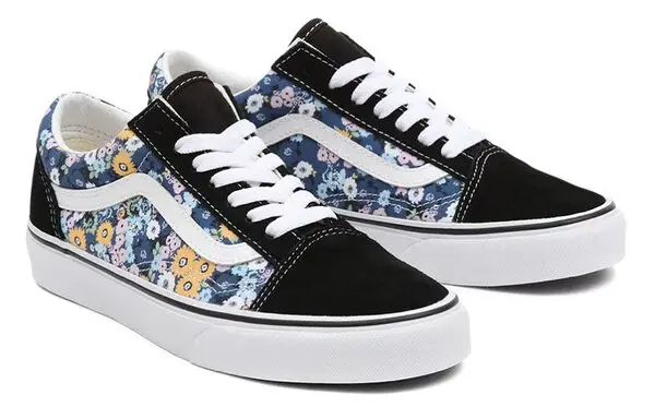 VANS Floral Skate Sneakers - Blue/white