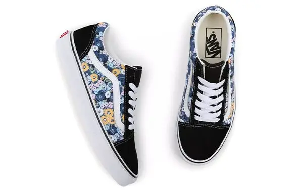 VANS Floral Skate Sneakers - Blue/white