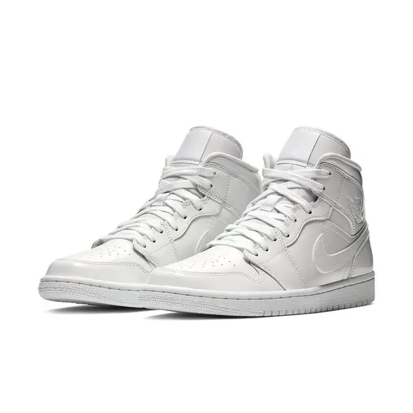 JORDAN 1 Mid Patent Sneakers - White