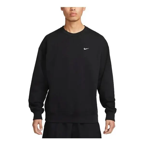 Nike Solo Swoosh French Terry Crew - Black