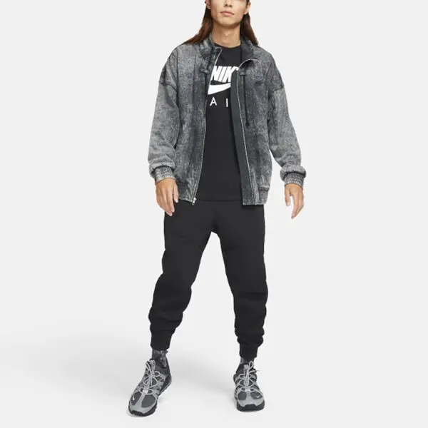 Nike Stand Collar Knit Washed Jacket - Black
