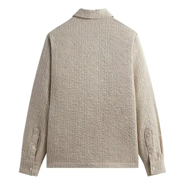 Kith Ss24 Slub Boucle Boxy Collared Overshirt 'canvas - Tan