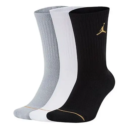 JORDAN Everyday Max Basketball Socks - Gray/white/black
