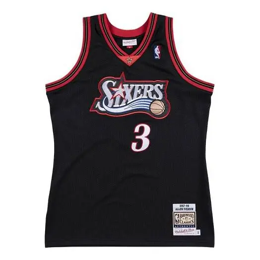 Mitchell & Ness Philadelphia 76ers Allen Iverson 1997-98 Retro Jersey - Black/red