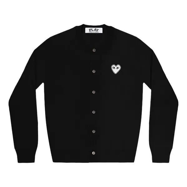 Play Comme Des Garcon Cardigan With Heart Emblem - Black