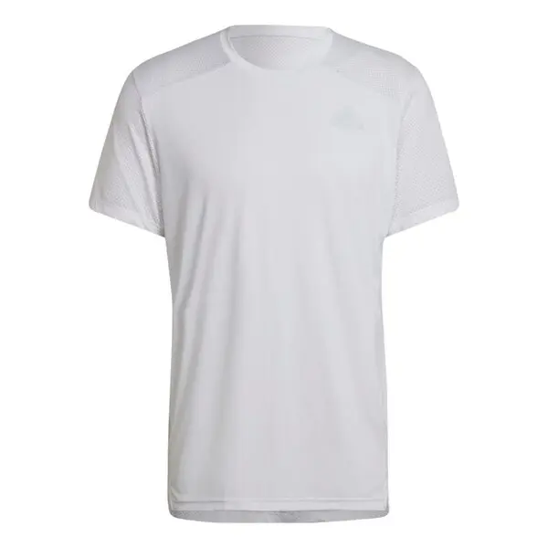 Adidas Solid Color Logo Micro Mark Sports Training Short Sleeve T-shirt - Multi-color