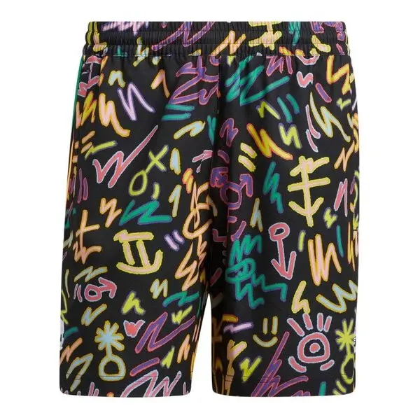 Adidas Graffiti Print Sports Shorts - Default Color
