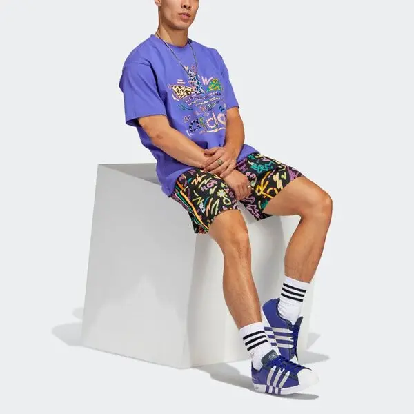 Adidas Graffiti Print Sports Shorts
