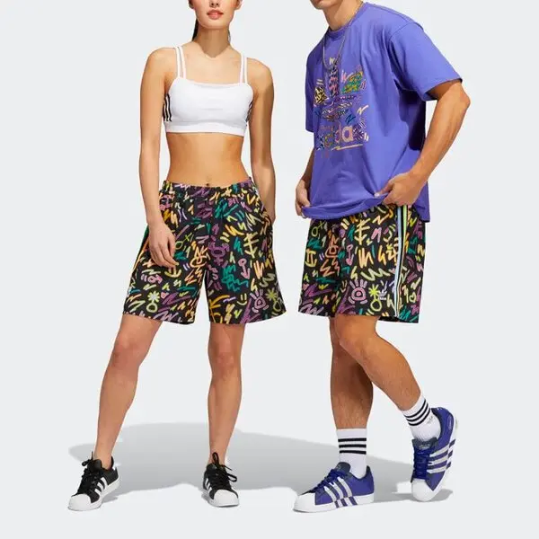 Adidas Graffiti Print Sports Shorts