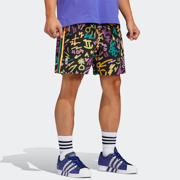 Adidas Graffiti Print Sports Shorts