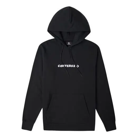 CONVERSE Alphabet Printing Casual Hoodie - Black