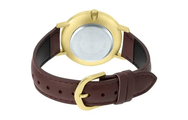 Casio Quartz Water Resistant Analog Watch With Leather Strap - Brown