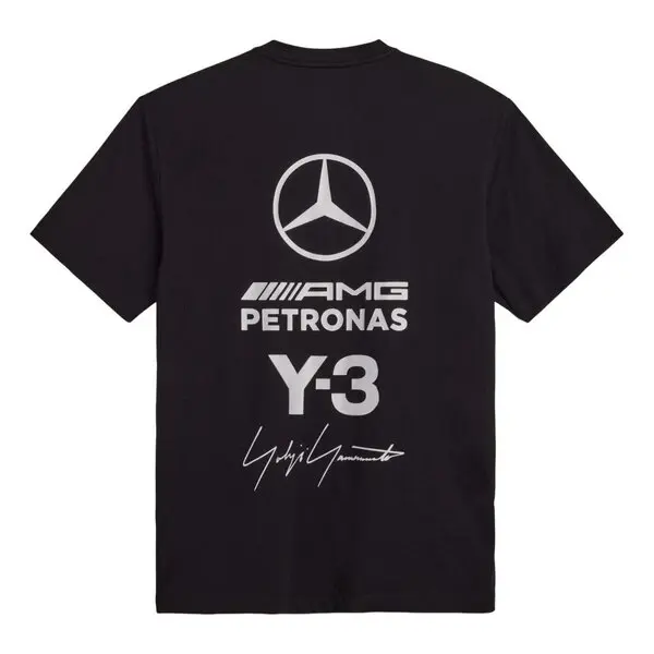 Adidas Y-3 F1 Mercedes Logo Stack T-shirt - Black