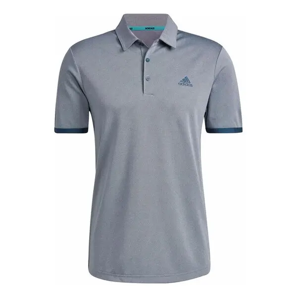 Adidas Solid Color Breathable Golf Sports Short Sleeve Polo Shirt White Navy Blue - Multi-color