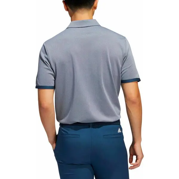 Adidas Solid Color Breathable Golf Sports Short Sleeve Polo Shirt White Navy Blue - Multi-color