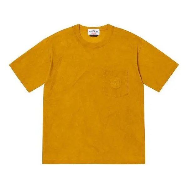 Supreme Ss19 X Stone Island Pocket Tee Crossover Short Sleeve - Yellow