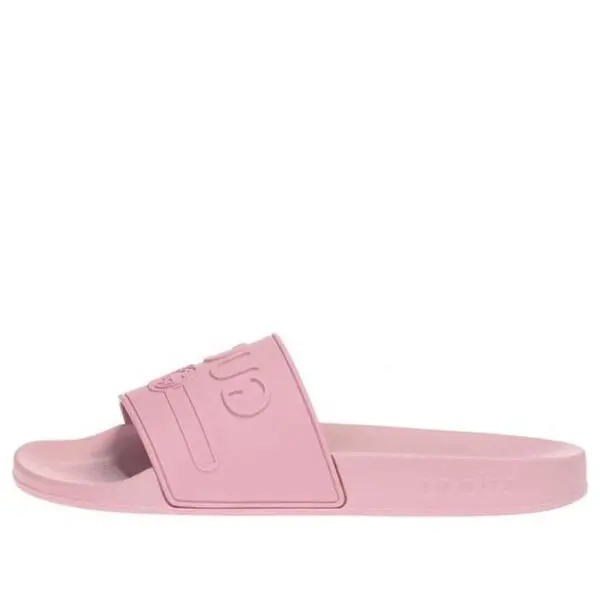 Gucci Embossed Slide Sandals - Pink