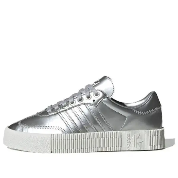 Adidas Sambarose Metallic Platform Sneakers - Silver