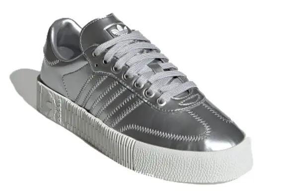 Adidas Sambarose Metallic Platform Sneakers - Silver