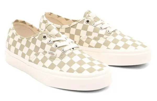 VANS Authentic Checkerboard Low Top Sneakers - White/brown