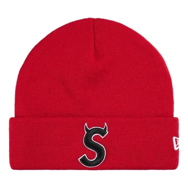 Supreme X New Era Devil S Logo Beanie - Red