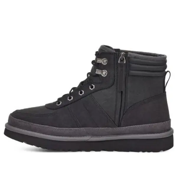 UGG Highland Lace Up Zip Up Boots - Black