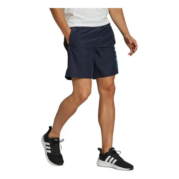 Adidas Solid Color Logo Straight Casual Sports Shorts - Multi-color