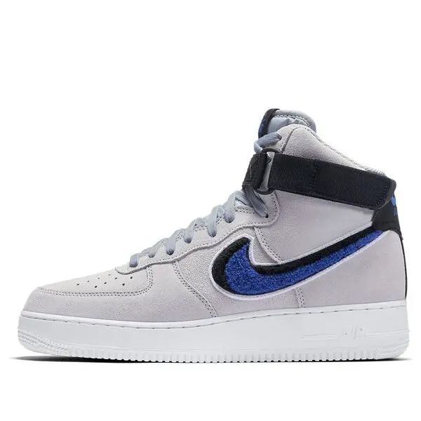 Nike Force 1 High '07 Lv8 'chenille Swoosh Wolf Sneakers - Grey