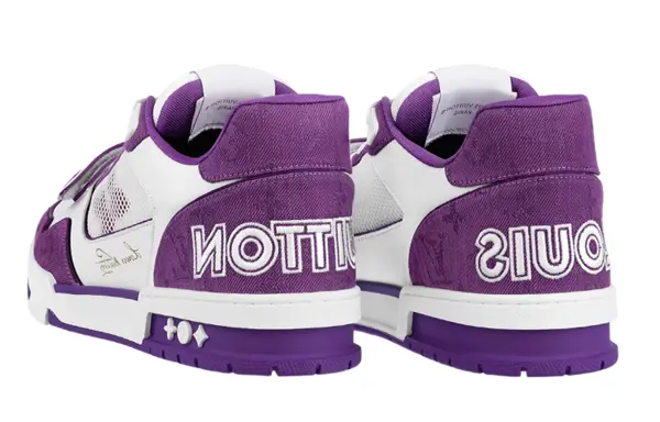 LOUIS VUITTON Trainer High Top Sneakers - White/purple