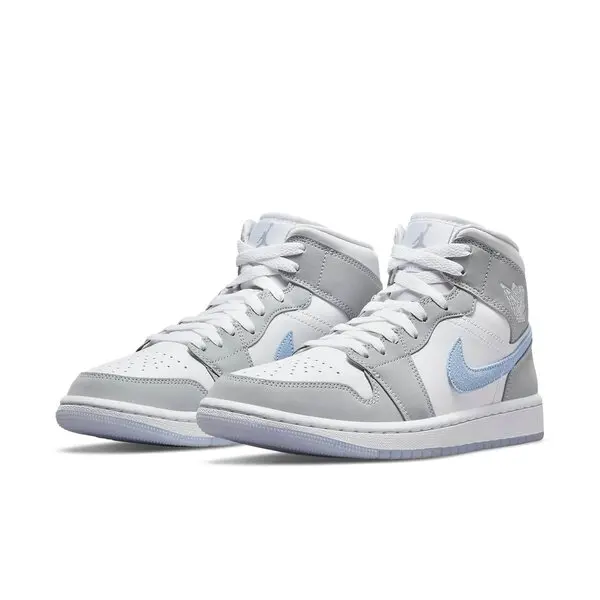 JORDAN 1 Mid "wolf Grey Aluminum - White/grey/blue