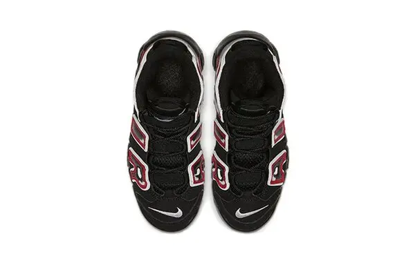Nike More Uptempo 'laser Crimson' High Top Sneakers - Black