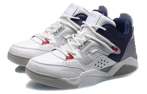 LI-NING Casual Basketball Shoes 'white Grey Blue
